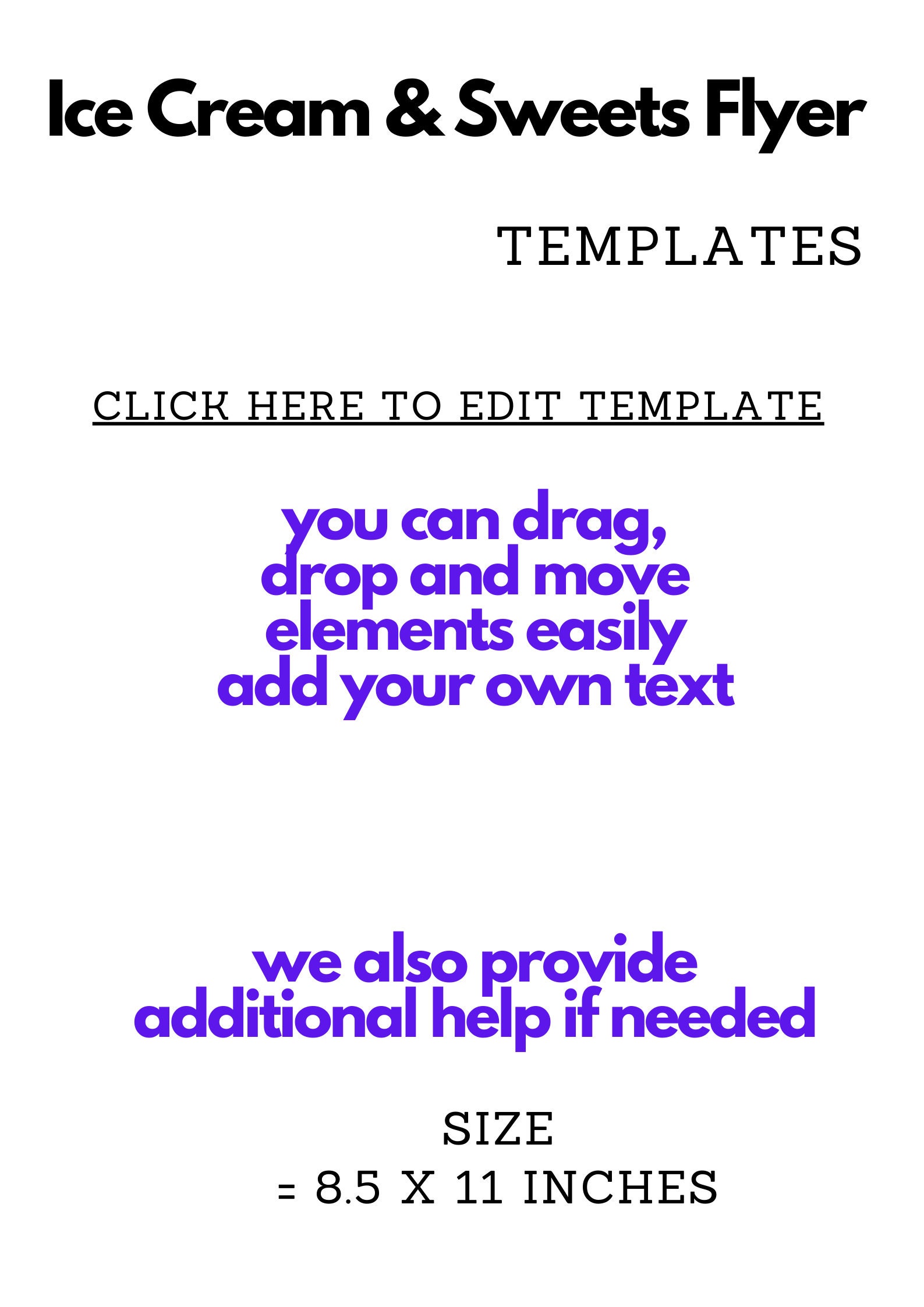 Ice Cream Flyer Template, Sweets Flyer Canva Editable, Colorful Flyer ...