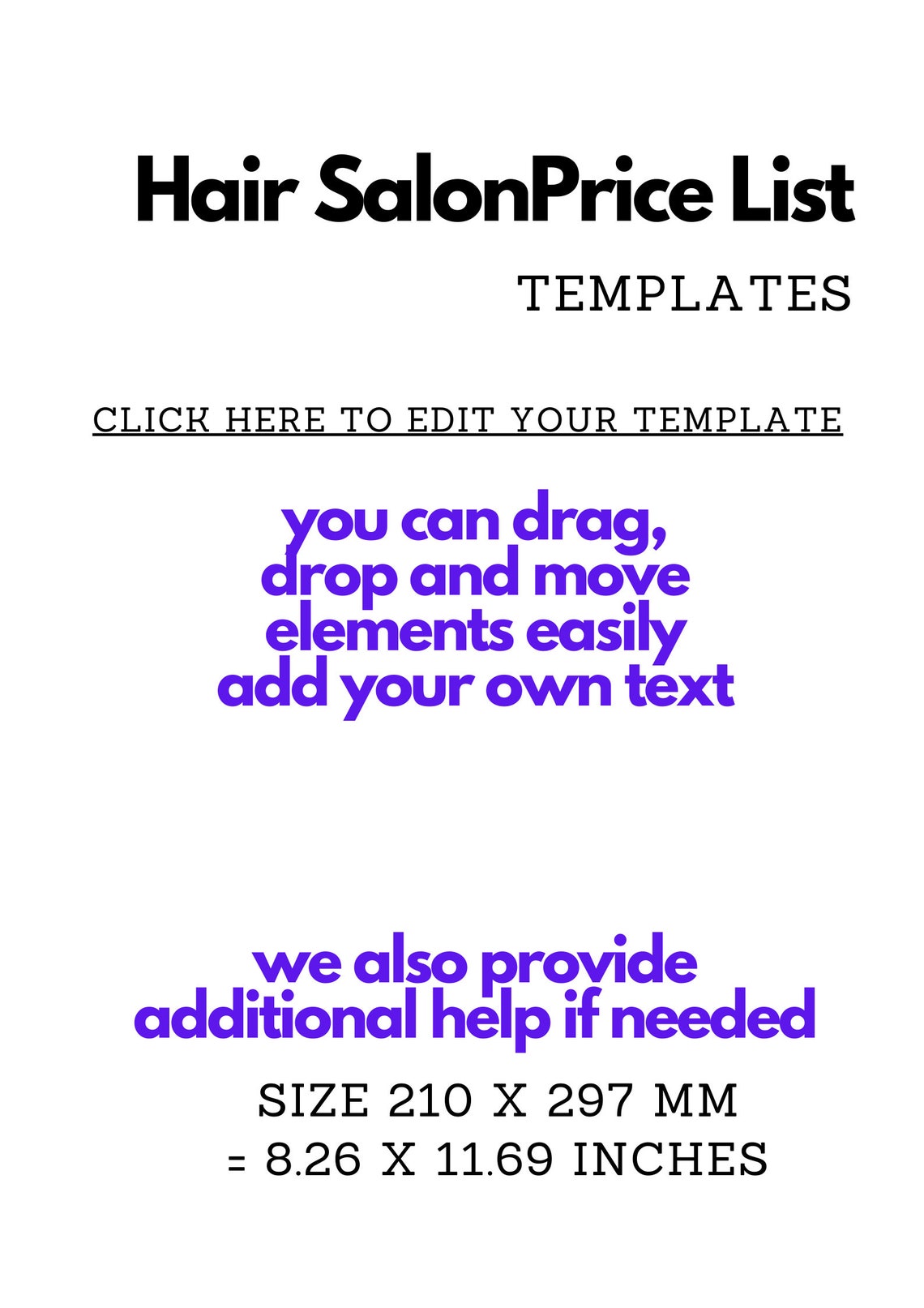Hair Stylist Flyer Template, Hair Salon Flyer , Beauty Saon Flyer, Hair ...