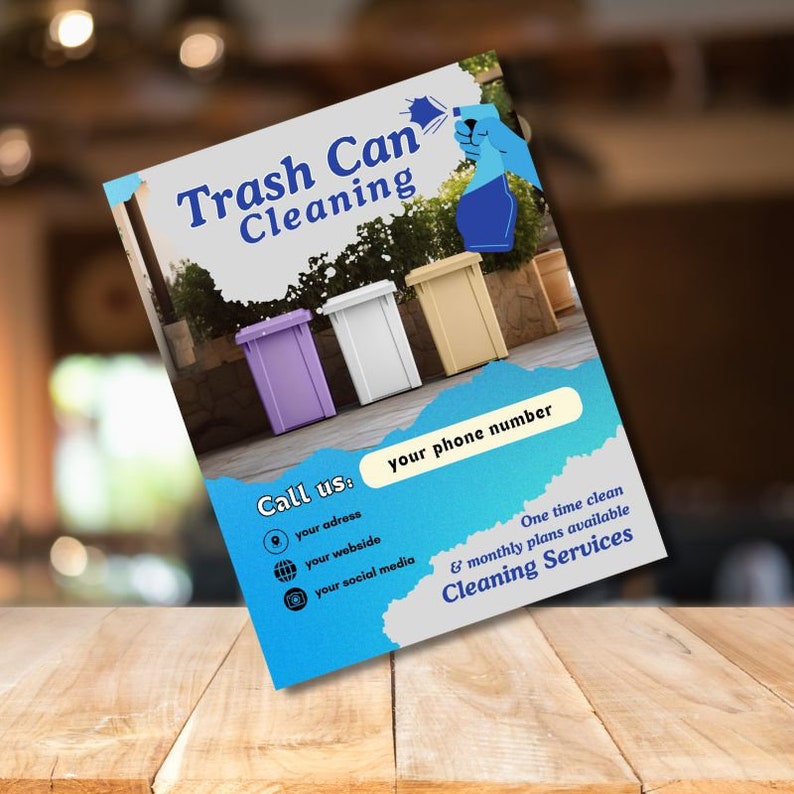 Trash Can Cleaning Service Flyer: Business Marketing Template (canva ...