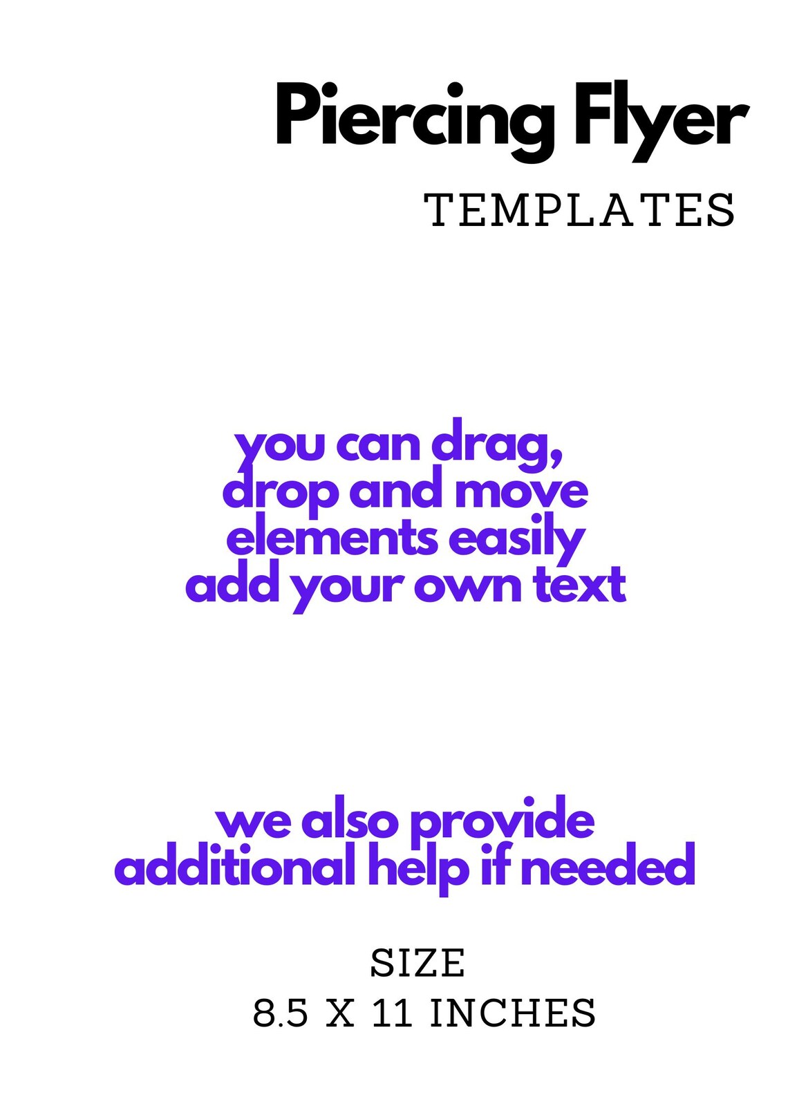 Piercing Flyer Template , Body Art Ear Piercing, Facial Piercings Flyer ...