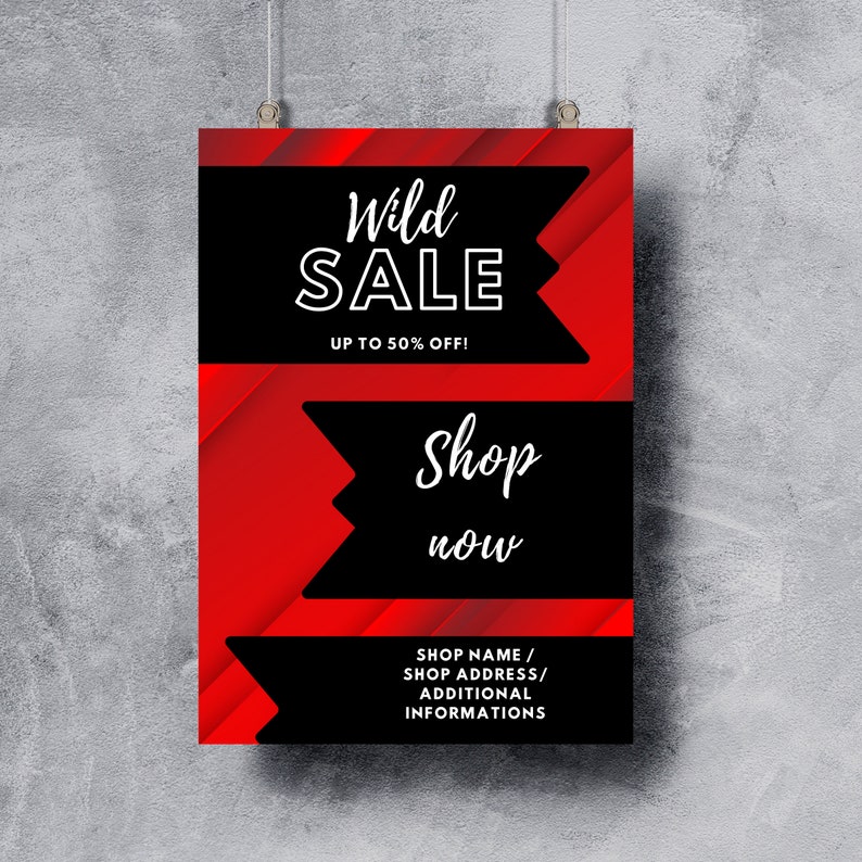 Editable Sale Poster Template, DIY Shop Promotion (canva) - Etsy