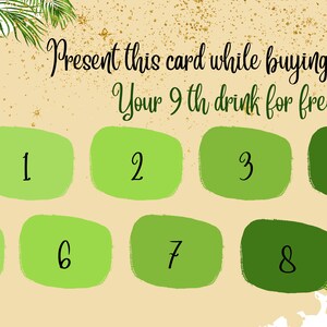 Drink Card DIY, Drink Bar Loyalty Card, Coctail Loyalty Canva, Canva ...