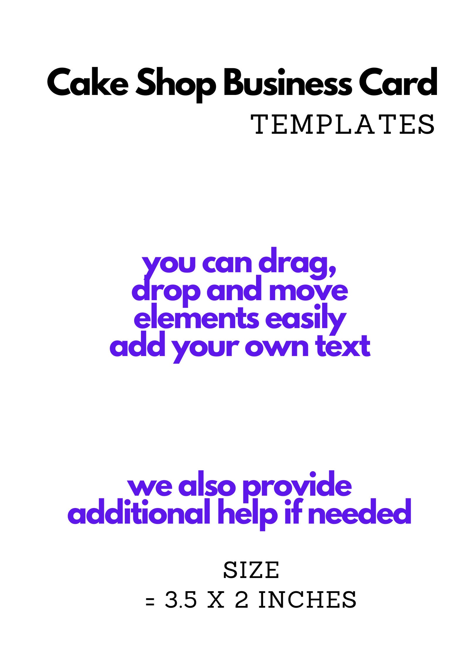 Bakery Business Card Template, Cake Shop Bussines Card, Instant ...