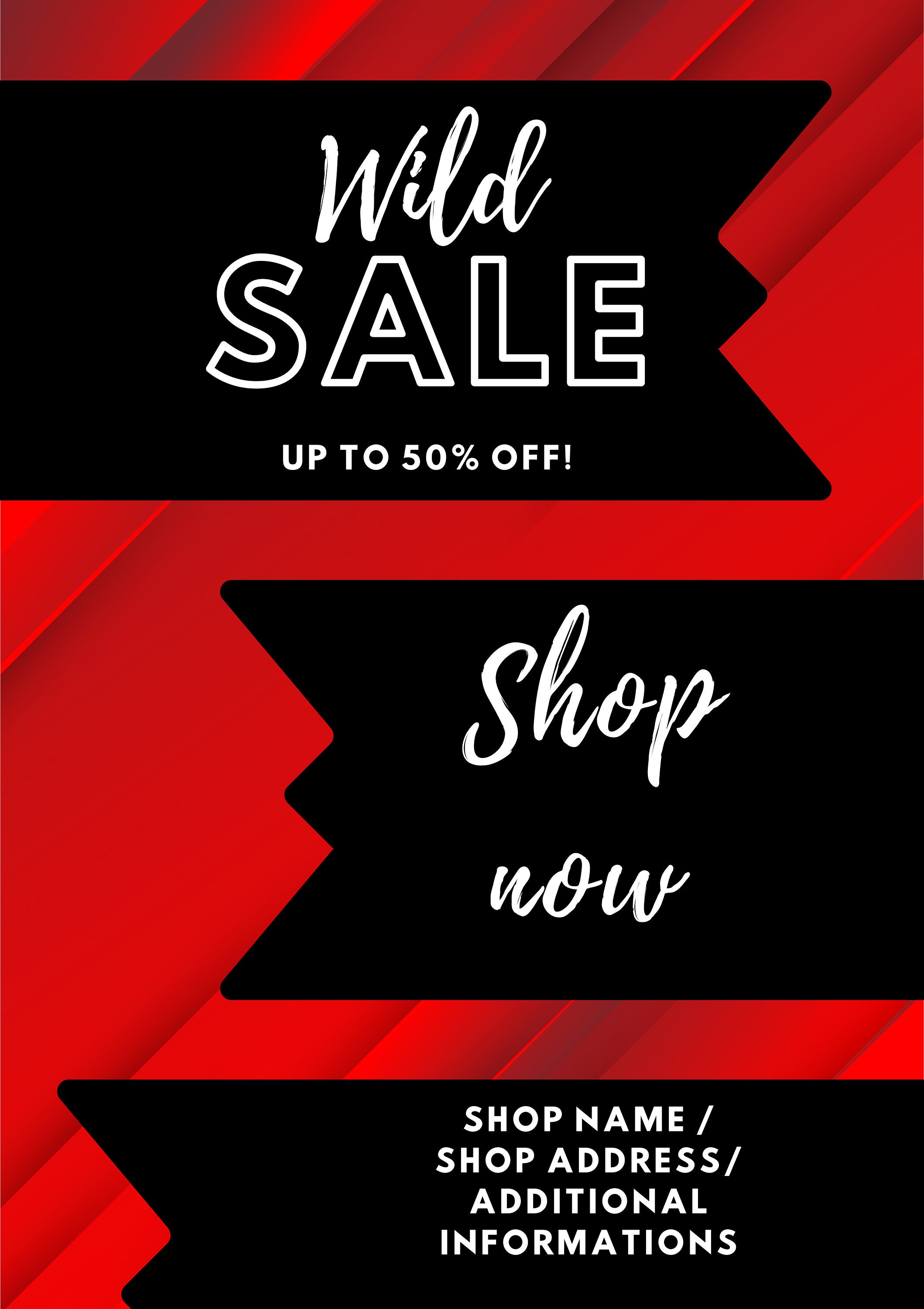 Editable Sale Poster Template, Sale Canva Template, Sale Poster Diy ...