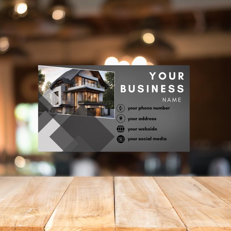 Construction Company Business Card, Editable DIY Building Card, Home ...