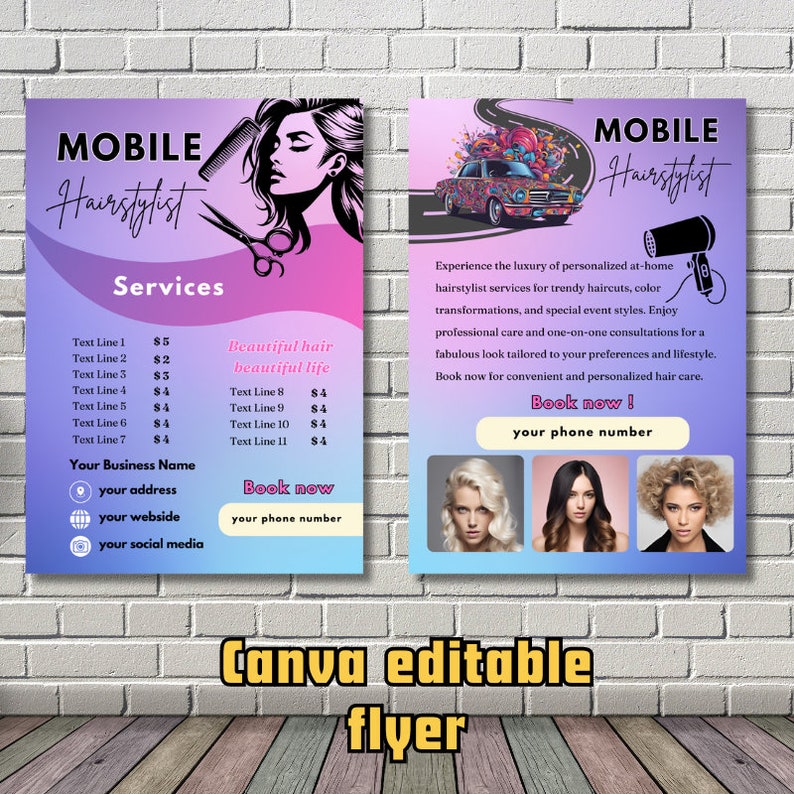 Hair Stylist Flyer Template, Hair Salon Flyer , Beauty Saon Flyer, Hair ...
