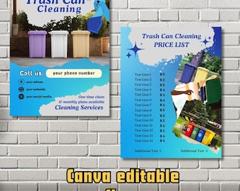 Editable Trash Bin Cleaning Flyer Template - Canva - Etsy