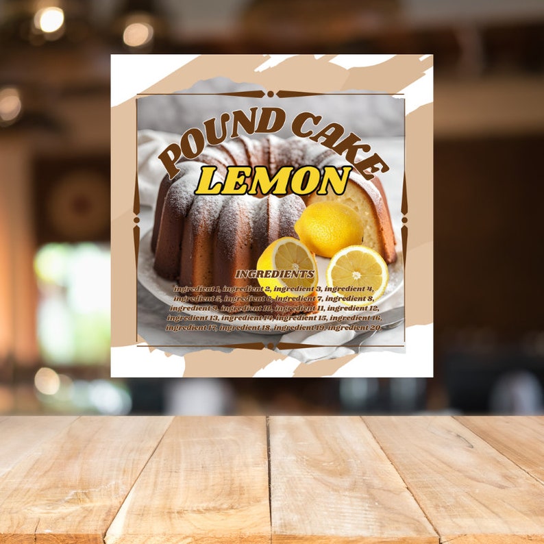 Cake Label Templates, Canva Printable, Set of 4 Pound Labels ...