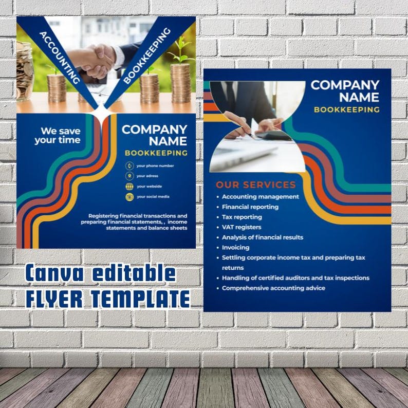 Bookkeeping Canva Editable Flyer, Accounting Flyer, Tax Advisor Flyer ...