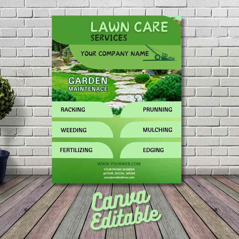 Lawn Care Flyer, DIY Gardening Flyer Template, Landscaping Flyer ...