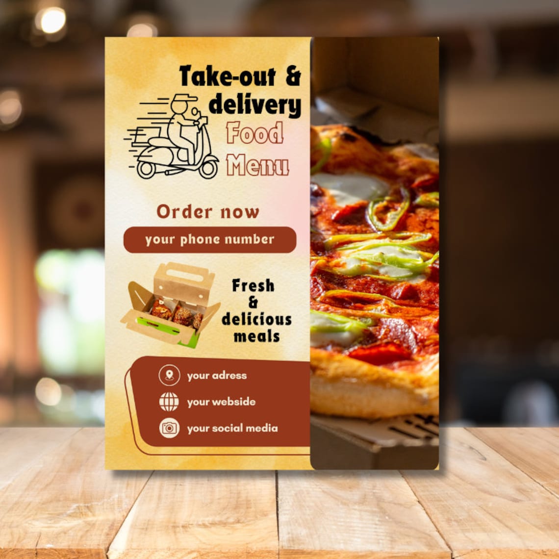 Take-out Food Menu Template, Delivery Food Menu Flyer, Takeout Menu ...