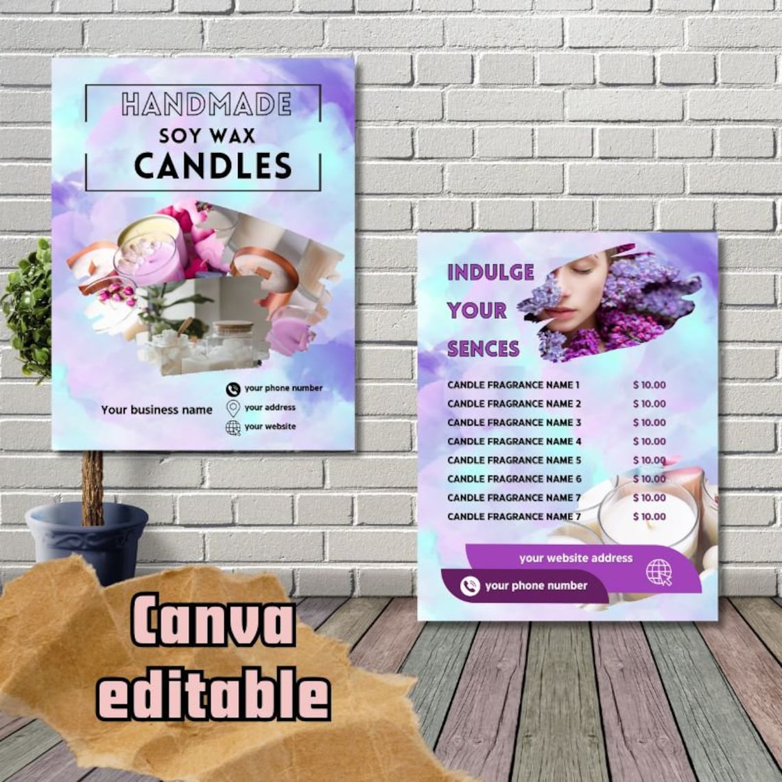 Candle Making Business Flyer, Soy Wax Candles Flyer Template, Handmade ...