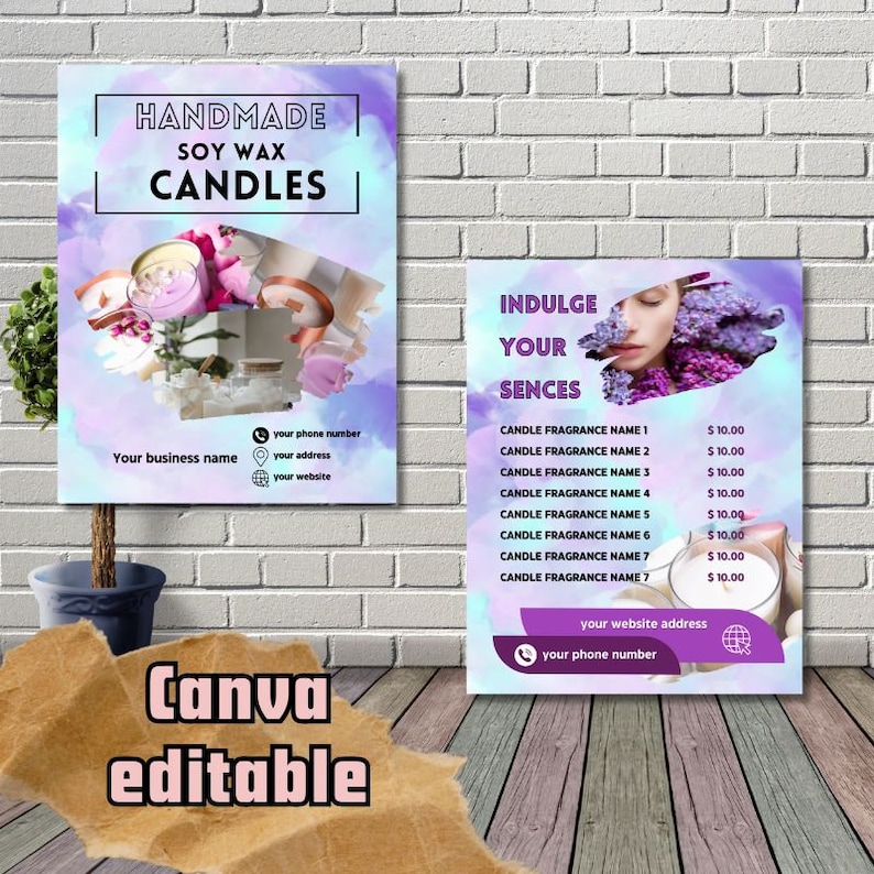 Candle Making Business Flyer: Soy Wax Melt Template (canva Editable ...