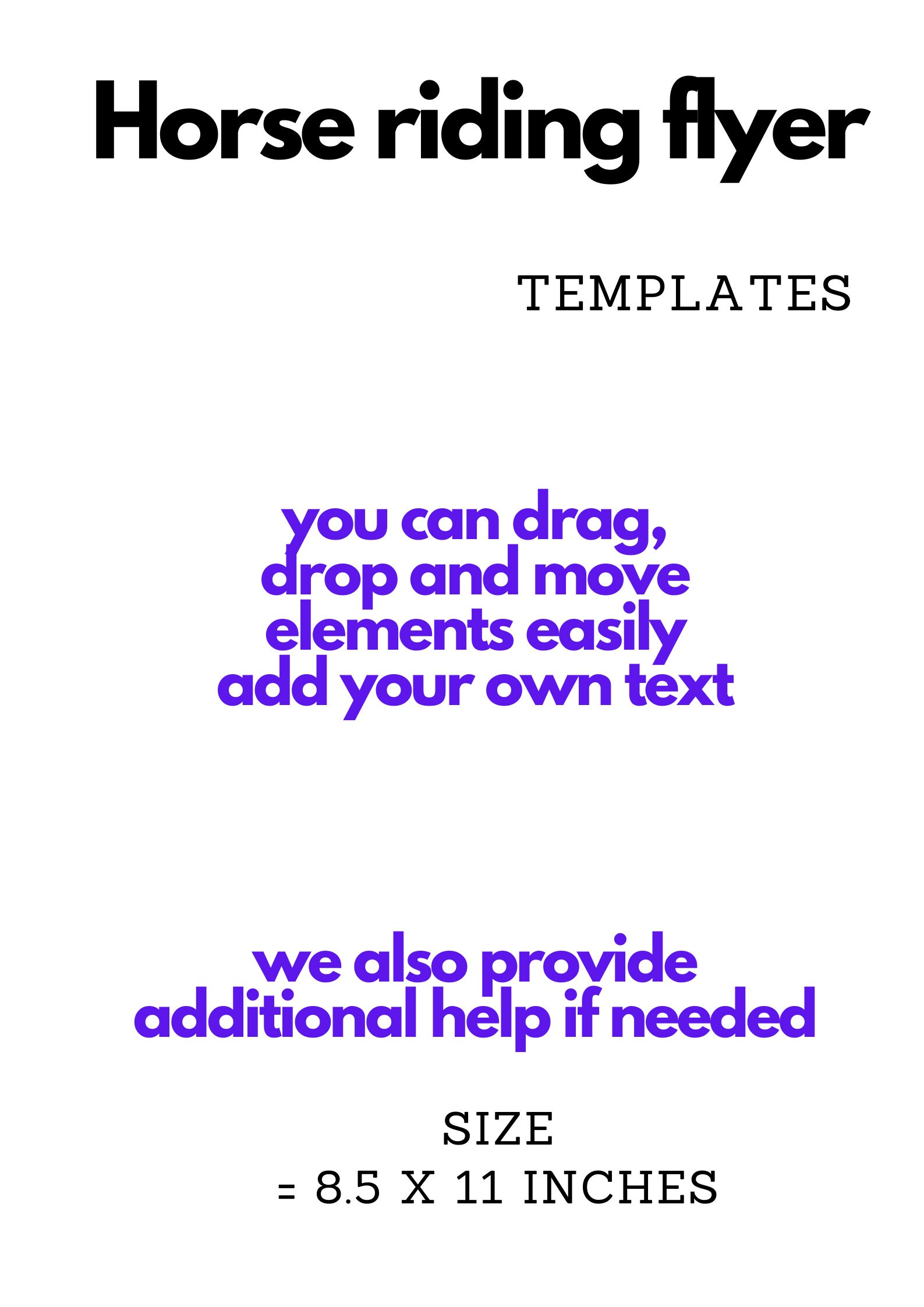 Horse Riding Flyer, Horse Riding Lessons Template, Horse Canva Template ...