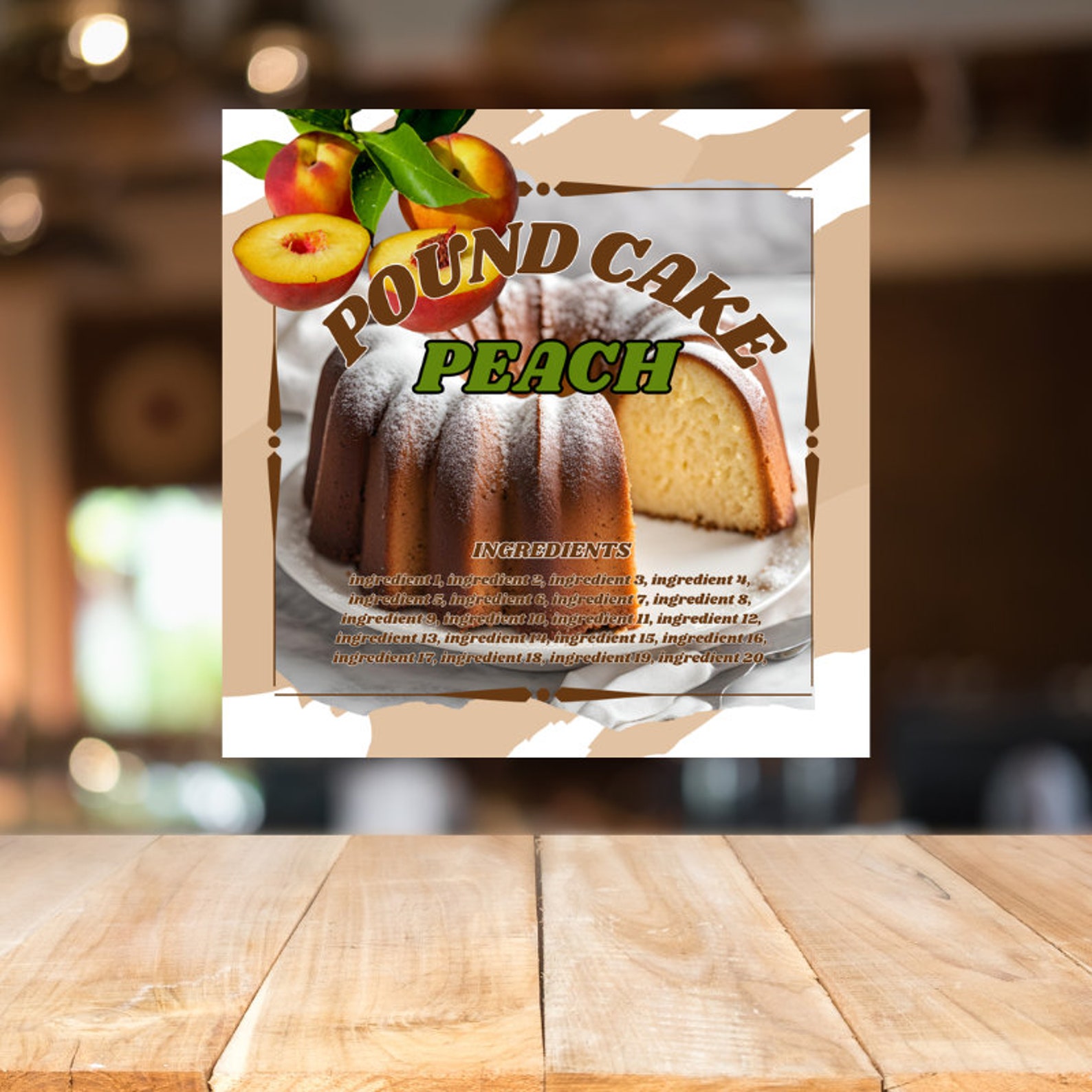 Cake Label Templates, Canva Printable, Set of 4 Pound Labels ...