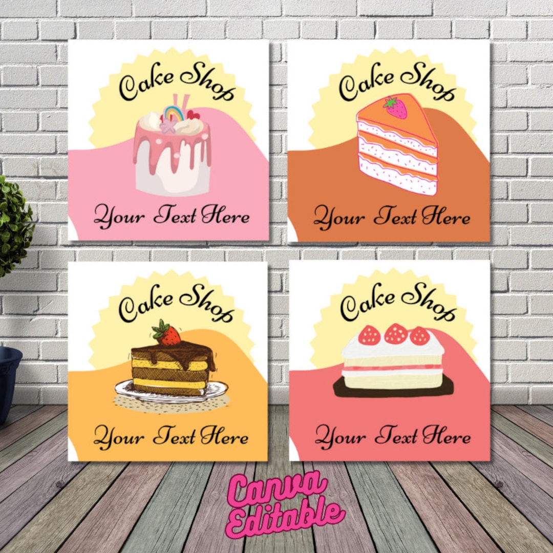 Cake Shop Logo Template, Bakery Canva Editable , Personalized Bakery ...