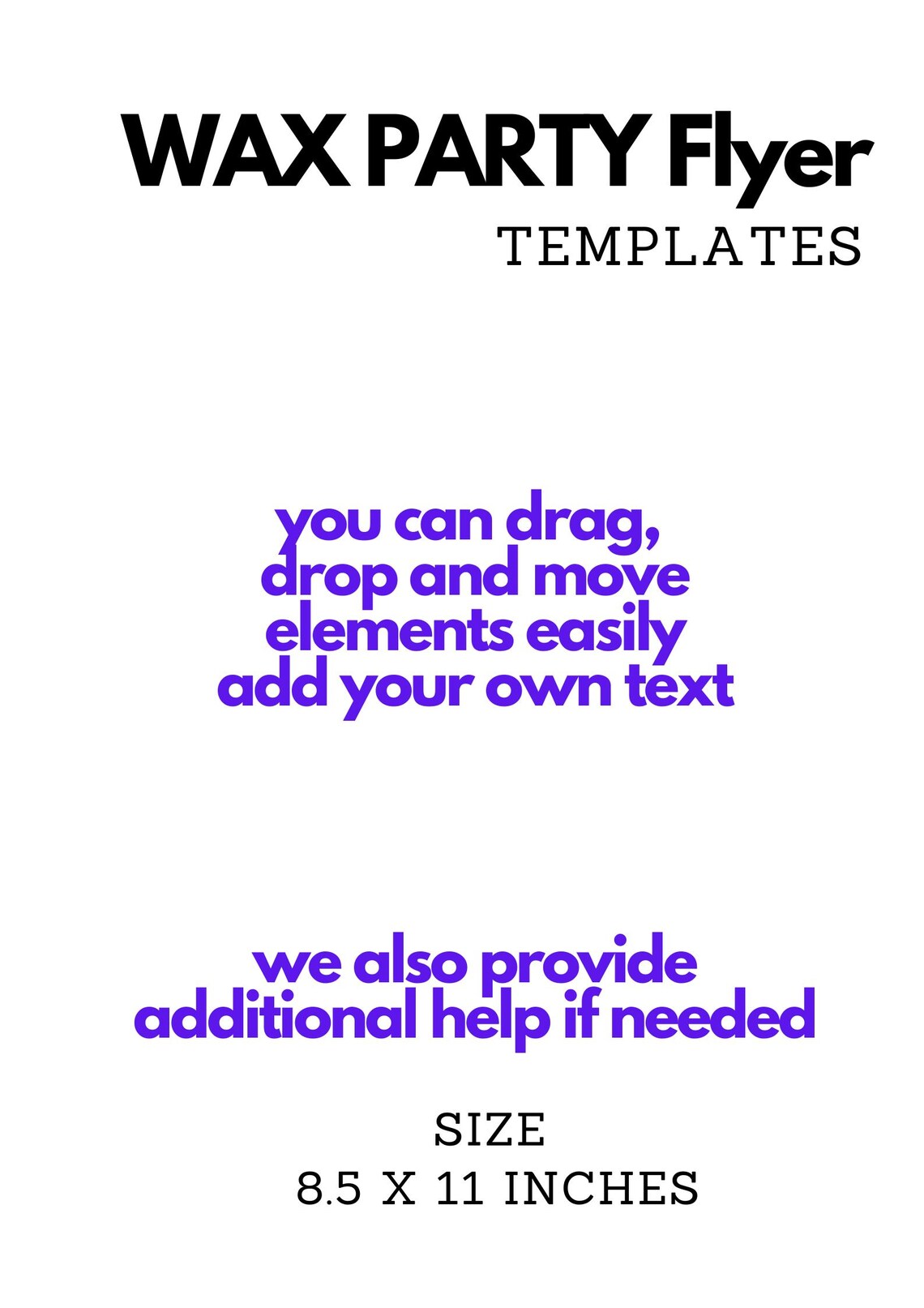 Wax Party Flyer, Wax Diva Flyer, Wax Specials Flyer, Canva Editable ...