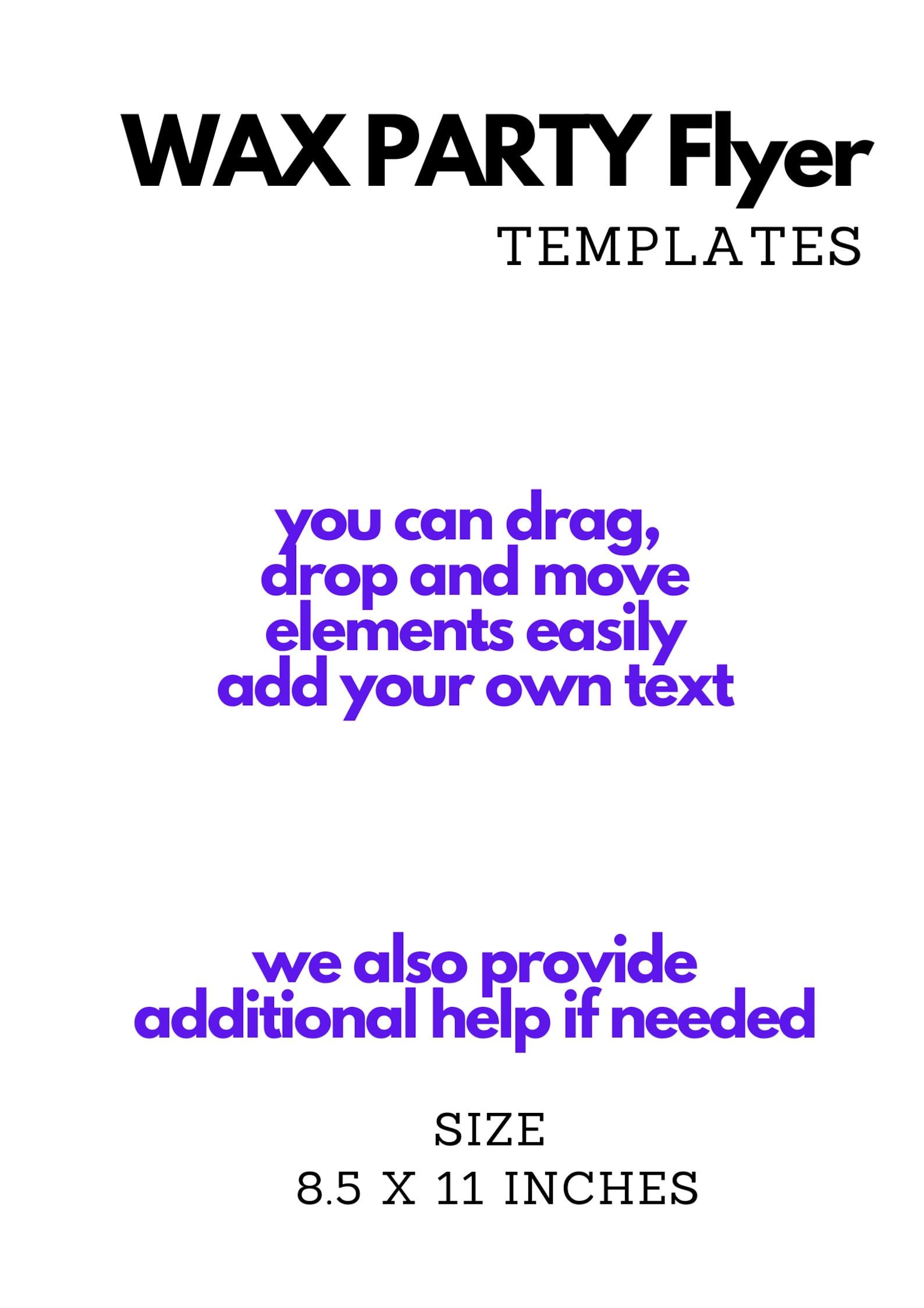 Wax Party Flyer, Wax Diva Flyer, Wax Specials Flyer, Canva Editable ...