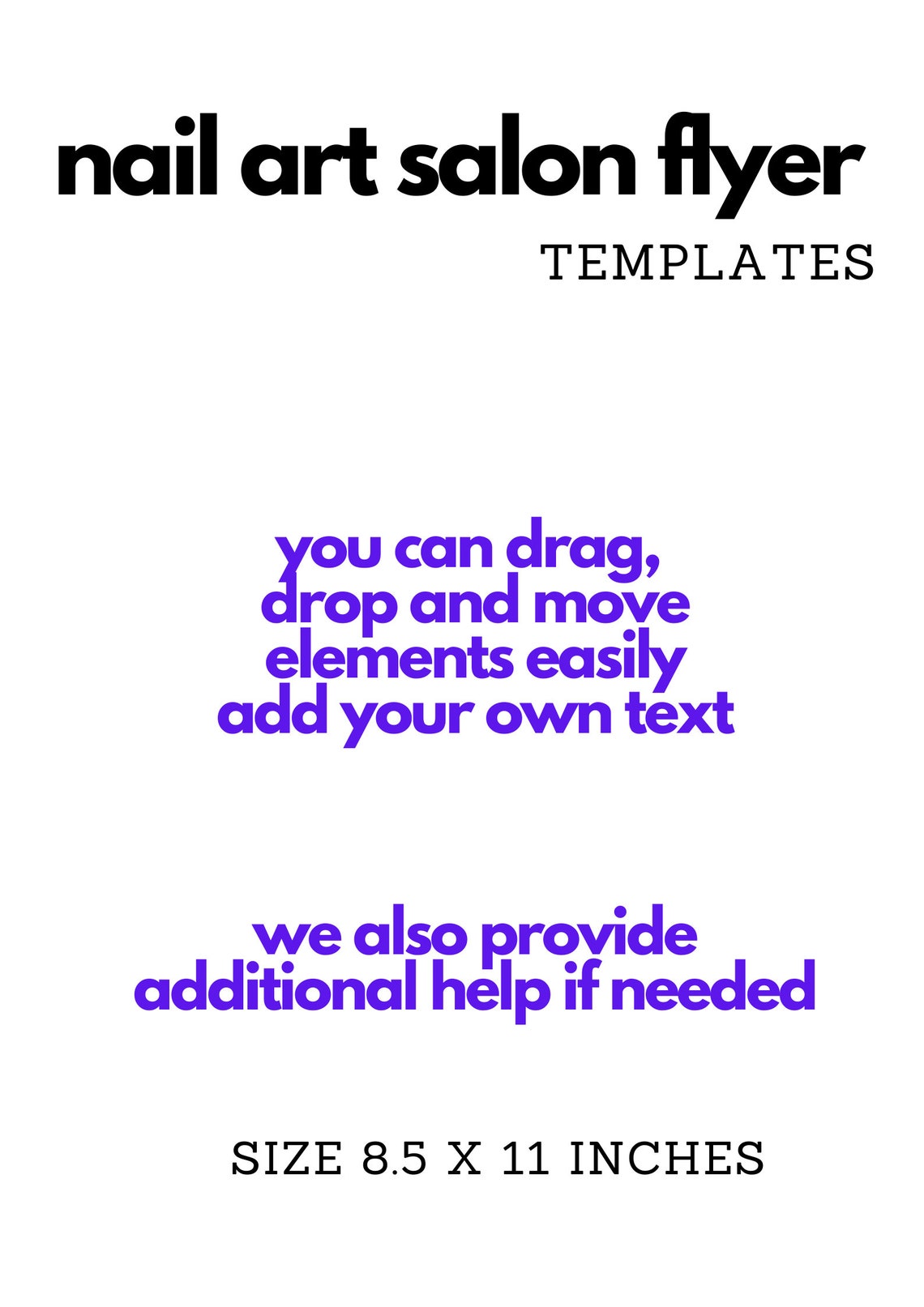 Nail Art Salon Flyer, Nail Flyer Template, Canva Editable Nail Flyer ...