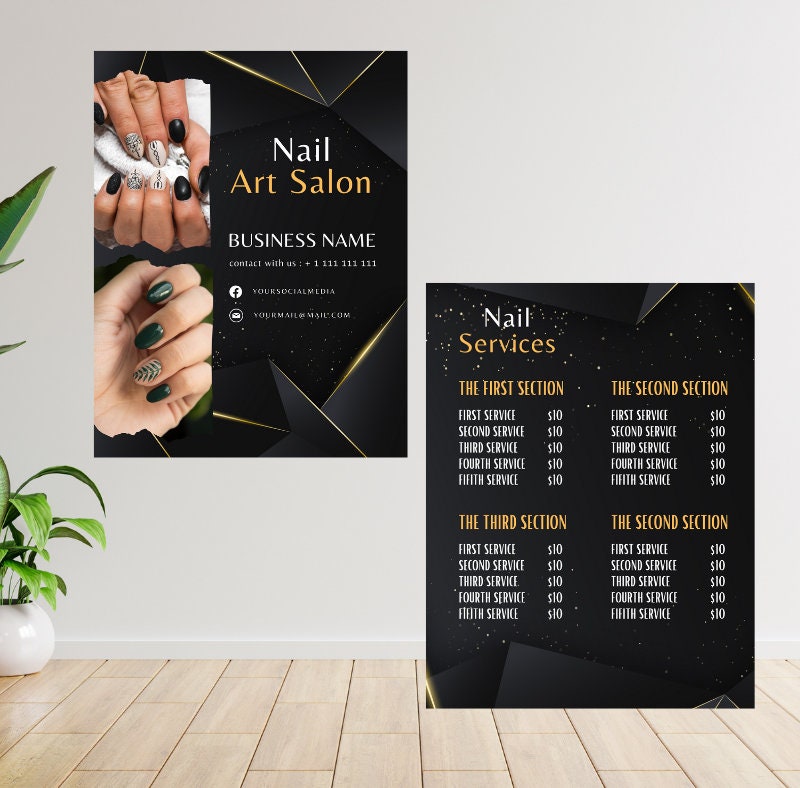 Nail Art Salon Flyer, Nail Flyer Template, Canva Editable Nail Flyer ...