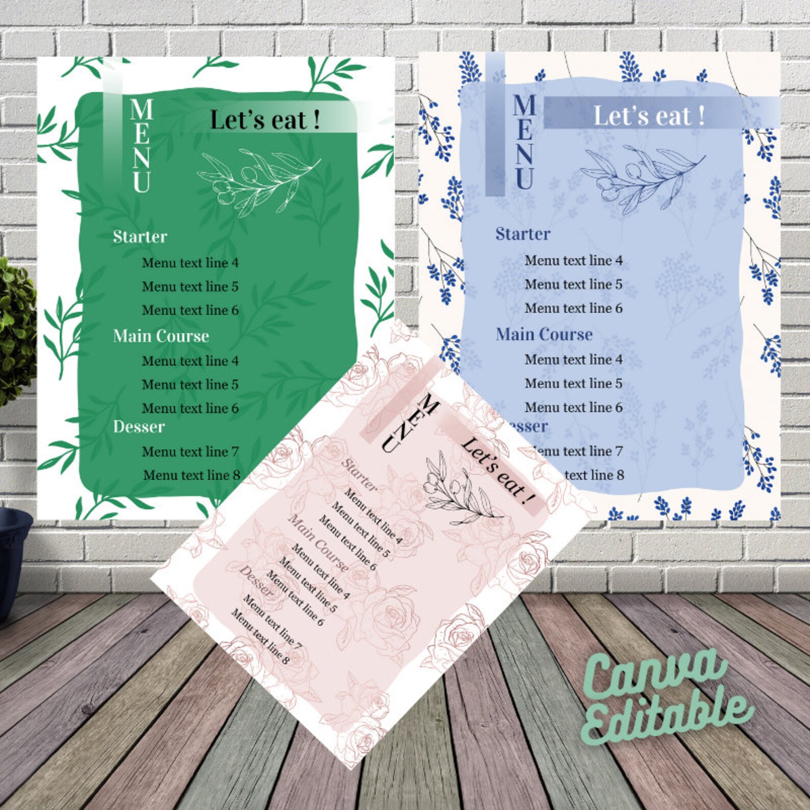 Party Menu Template, Wedding Menu Flyer, Food Menu Flyer, Canva ...