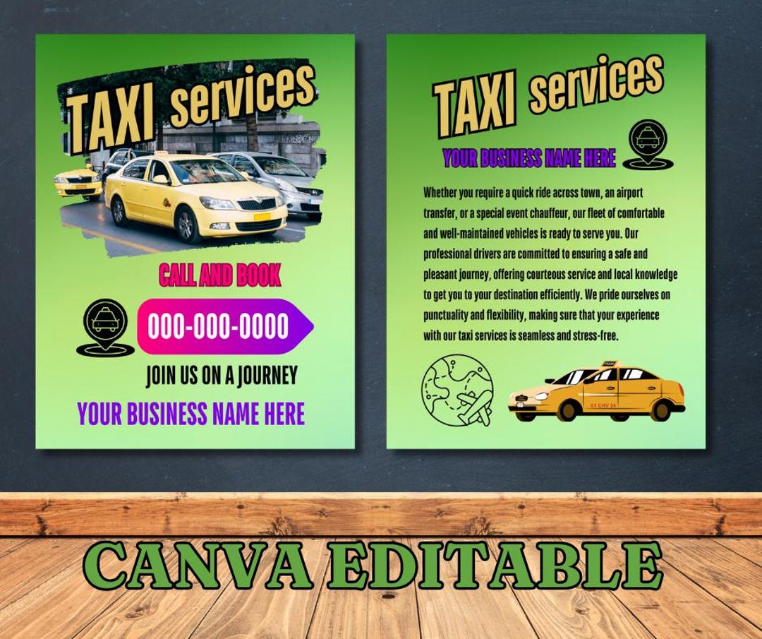 Taxi Services Flyer, Cab Service Flyer, Transportation Flyer, Shuttle ...