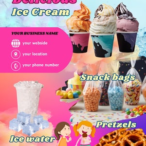 Ice Cream Flyer Template: Sweets Shop Canva Design (digital Download ...