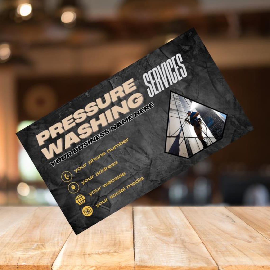Pressure Washing Services Business Card Template (canva Editable) - Etsy