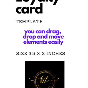 Drink Card DIY, Drink Bar Loyalty Card, Coctail Loyalty Canva, Canva ...