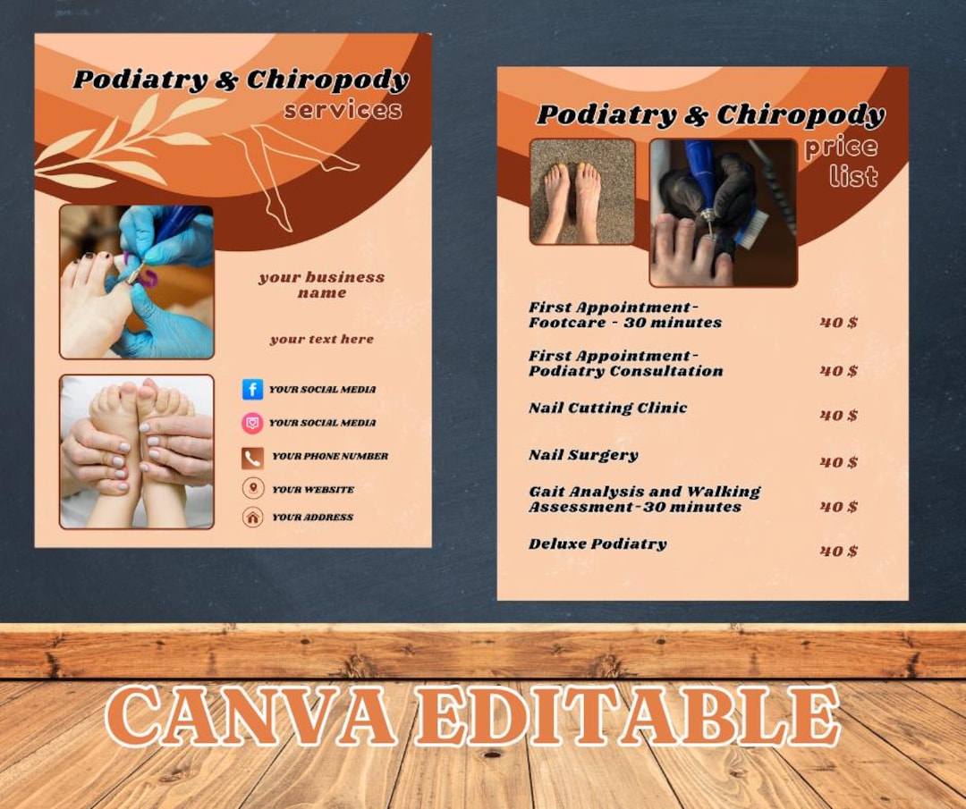 Editable Podiatry Flyer: Professional Foot Care Template (digital ...
