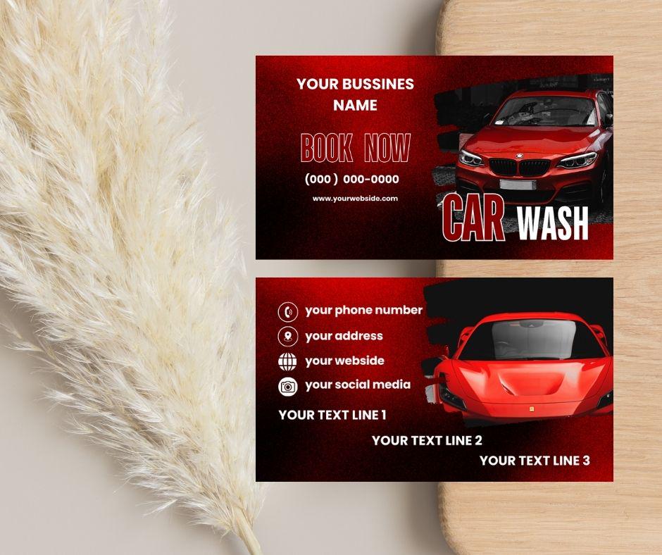 Car Wash Business Card, Car Services Card, Car Detailing Car, Car Wash ...