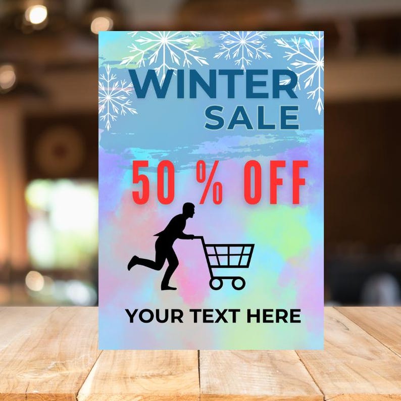 Editable Winter Sale Poster Template, Sale Poster Canva Editable ...