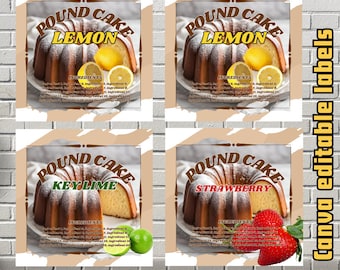 Cake Label Templates, Canva Printable, Set of 6 Cake Labels ...