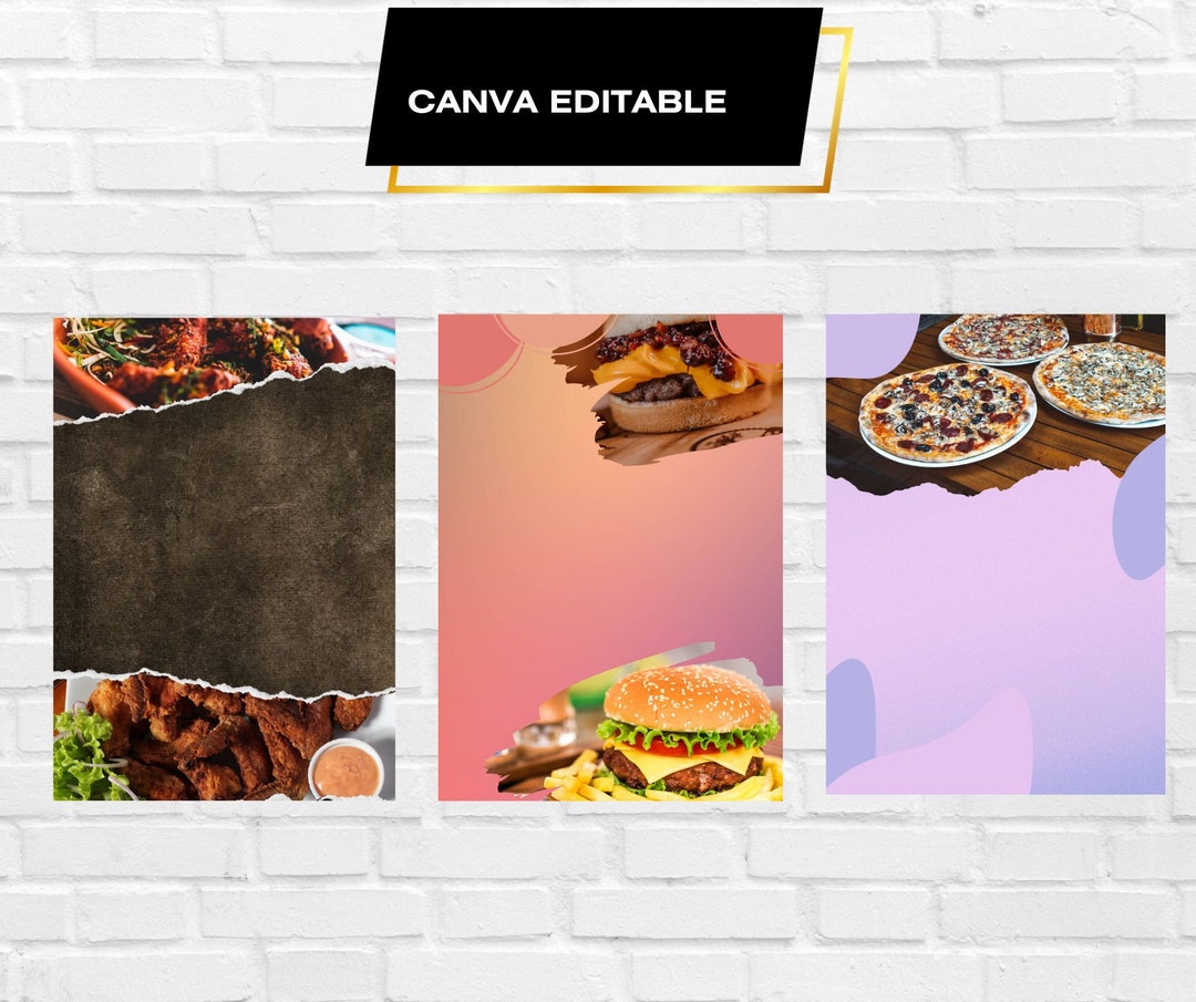 3 Premade Backgrounds for Fast Food Flyers Food Backgrounds - Etsy