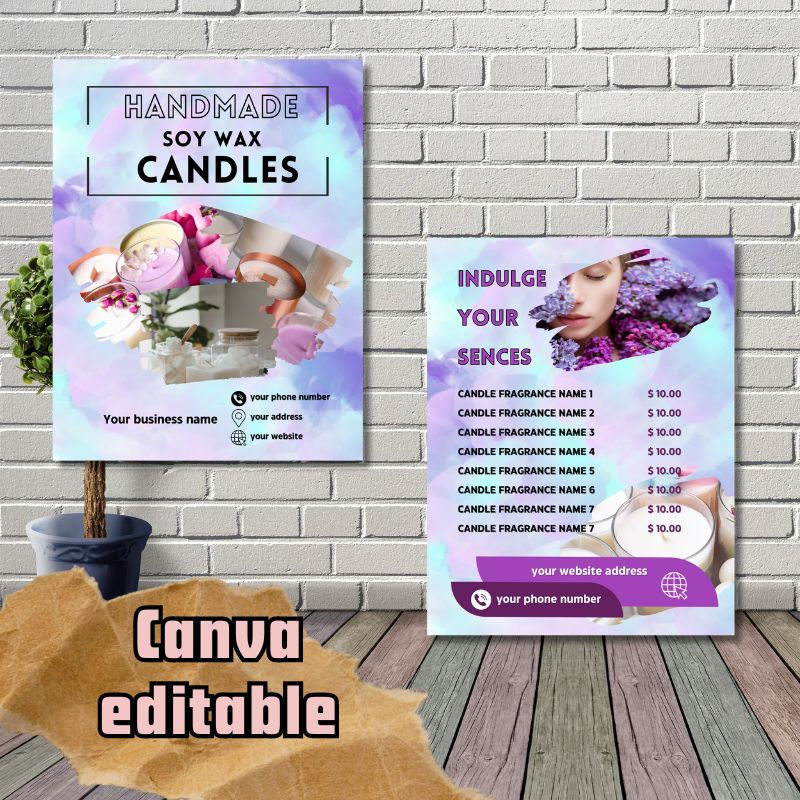 Candle Making Business Flyer: Soy Wax Melt Template (canva Editable ...