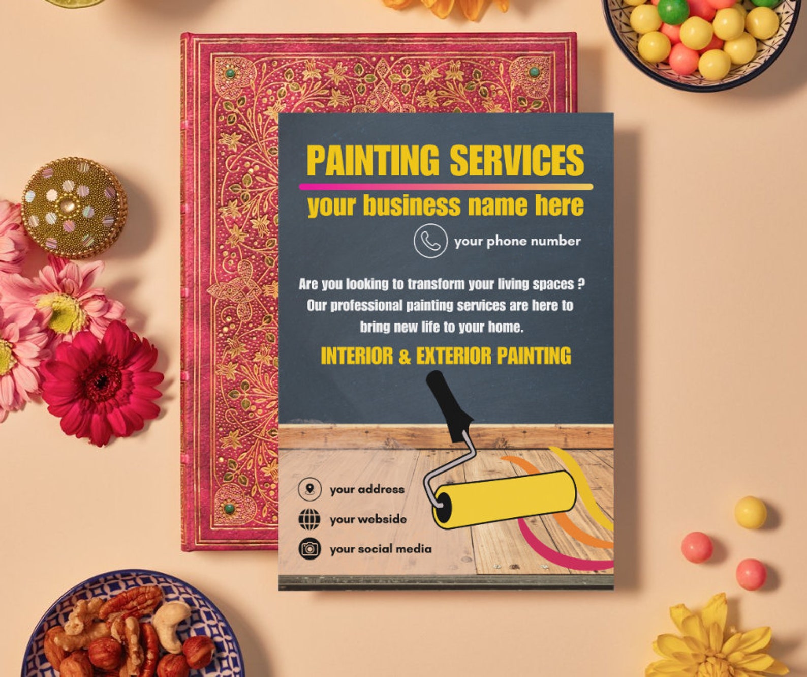 Printable Painting Services Flyer Template, Business Flyer Template ...