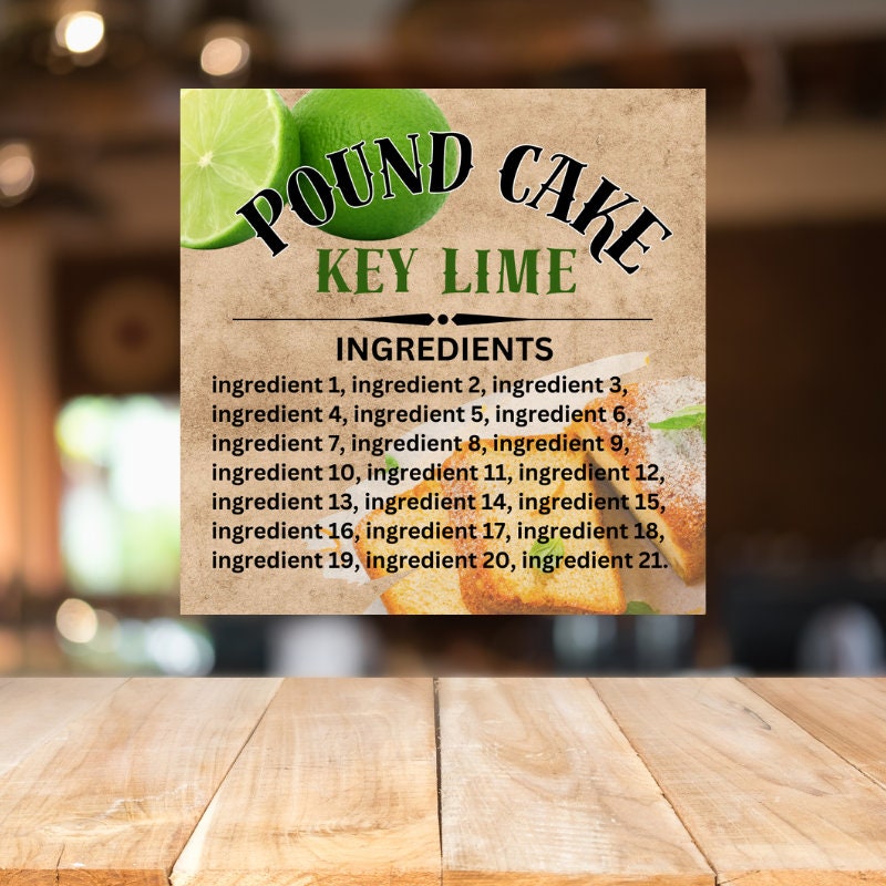 Pound Cake Label Templates, Canva Printable, Set of 4 Pound Labels ...