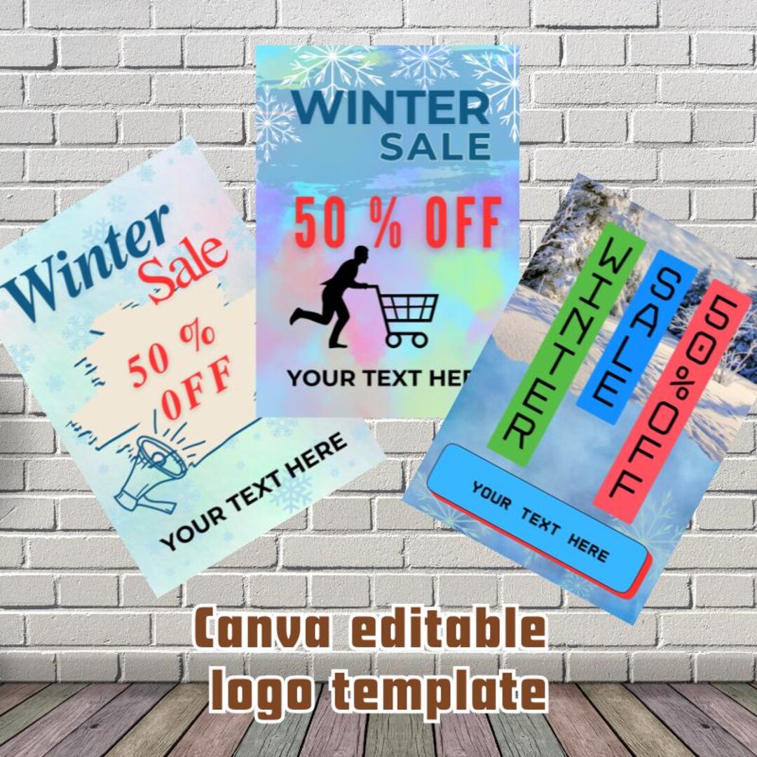Editable Winter Sale Poster Template, Sale Poster Canva Editable ...