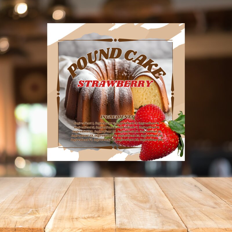 Cake Label Templates, Canva Printable, Set of 4 Pound Labels ...