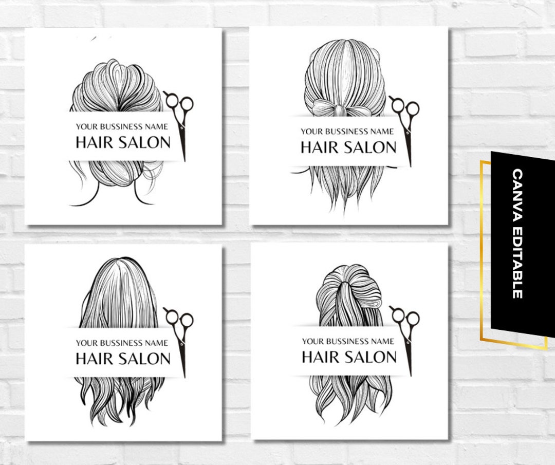 Hair Salon Logo, Hairdresser Logo, Hair Salon Logo Editable, Hair Salon ...
