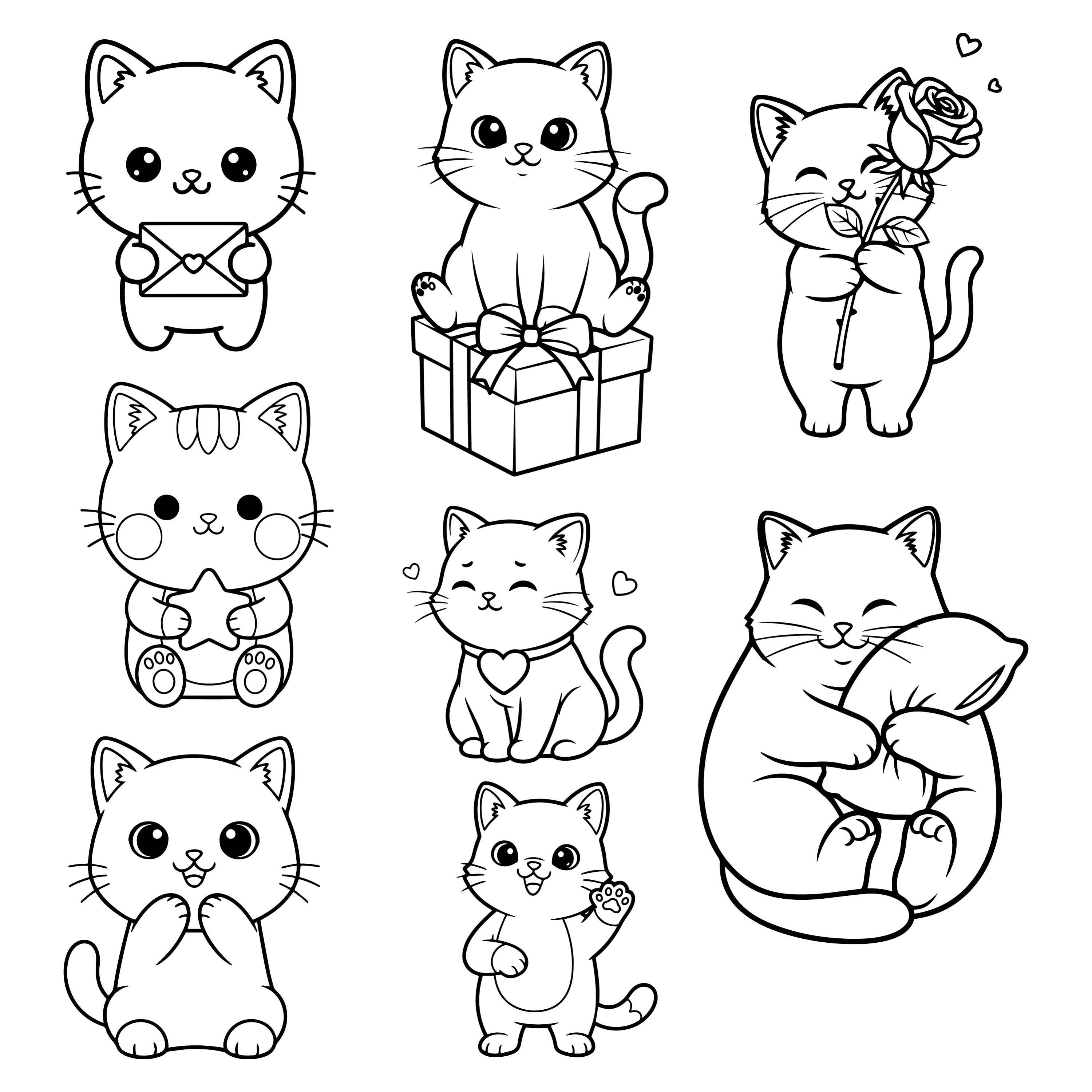 Valentine Cat SVG Bundle | 30 Cute Love Cat Designs for Cricut ...