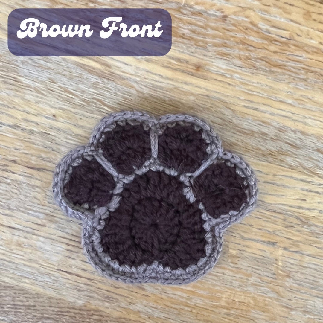Paw Print Coaster Crochet Coaster Set of 4 - Etsy