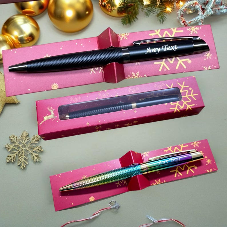 Personalised Engraved Pen: Luxury Metal With Smooth Black Ink - Etsy UK