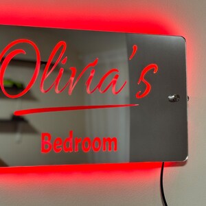 Personalised LED Name Sign - Engraved Mirror Light Decor - Etsy