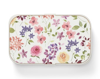 Pink Floral Swirl Bento Lunch Box - Etsy