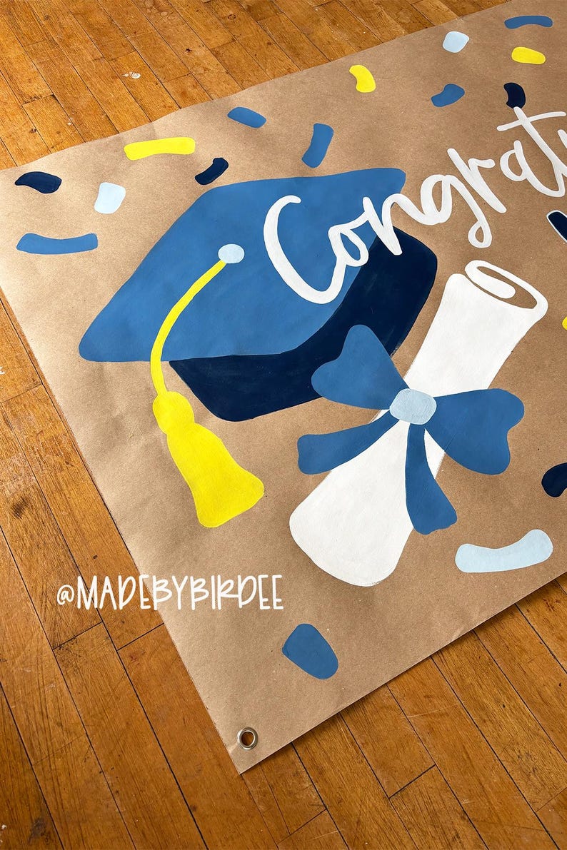 Custom Hand Painted Graduation Banner | Personalized Party Decor ...