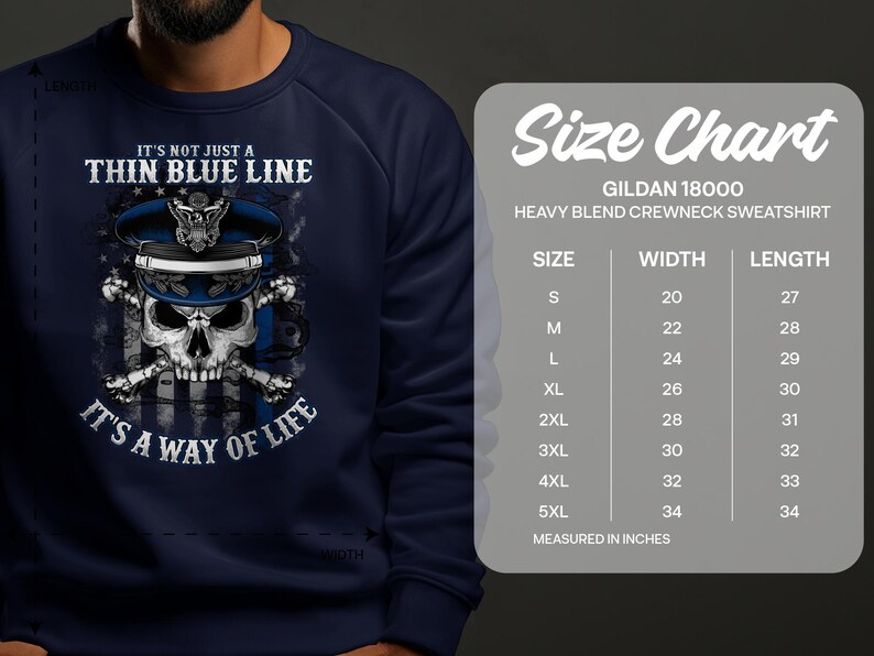 Thin Blue Line Skull T-shirt, Law Enforcement Support Tee, Police ...
