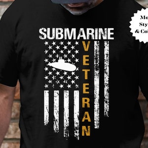 Submarine Veteran Flag Tshirt, Submariner T-shirt, Submarine Shirt ...