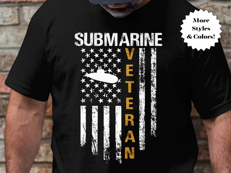 Submarine Veteran Flag Tshirt, Submariner T-shirt, Submarine Shirt ...