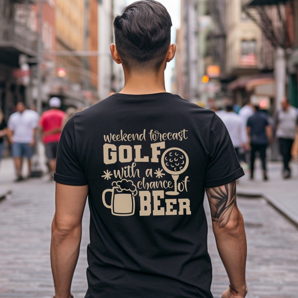 Weekend Forecast Golf With a Chance of Beer Shirt, Funny Golf T-shirt ...